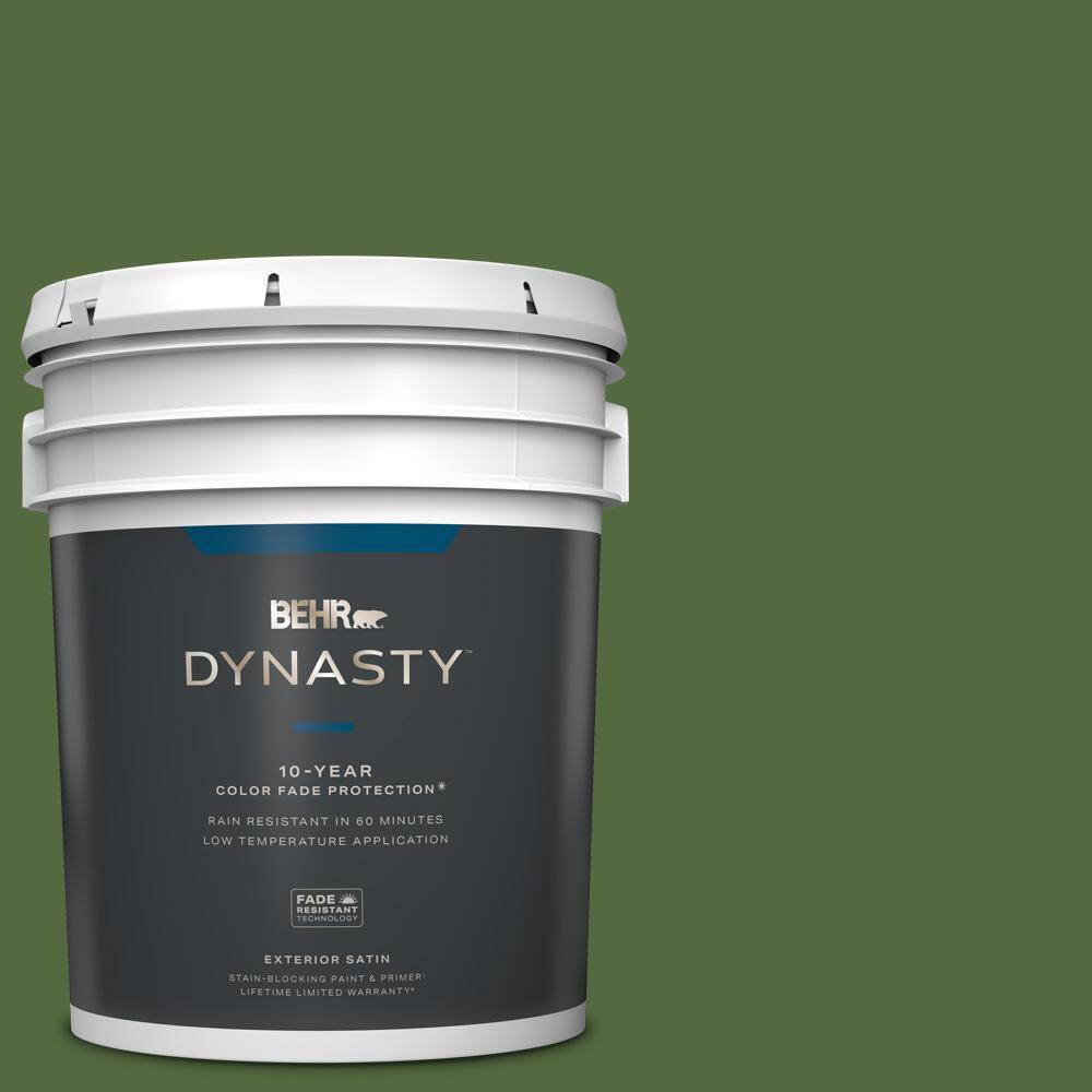 BEHR DYNASTY 5 gal. #M380-7 Alfalfa Extract Satin Enamel Exterior Stain ...