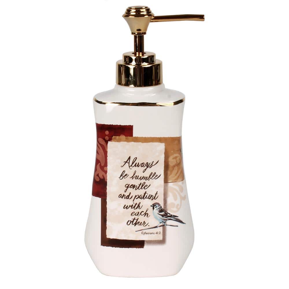 Saturday Knight Faithful Birds Free Standing Lotion Dispenser in Multi ...