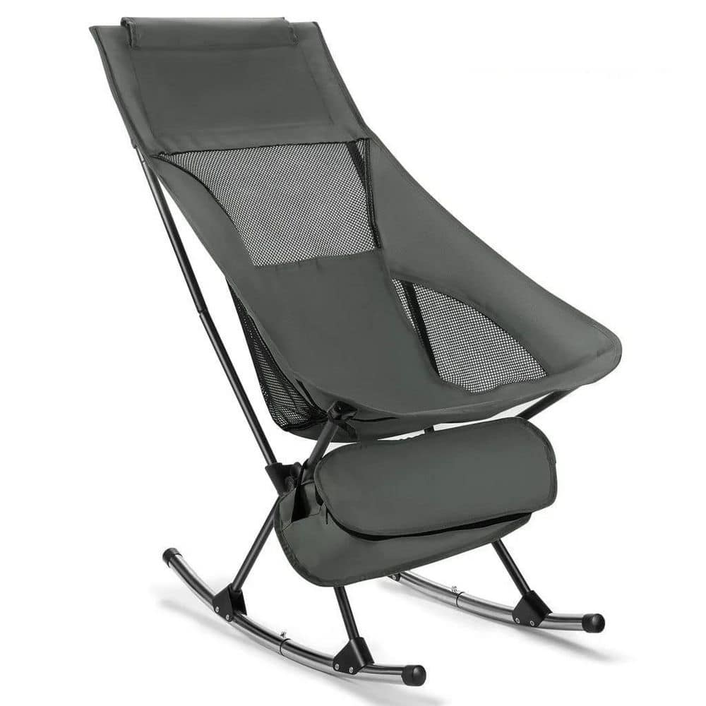 Spmou Portable Floding Steel and Oxford Fabric High Back Rocking Chair ...
