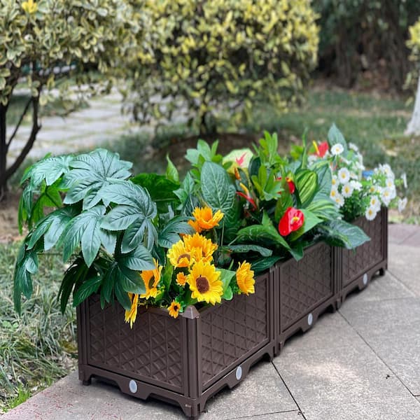 Raised Outdoor Window Planters Metal Flower Boxes