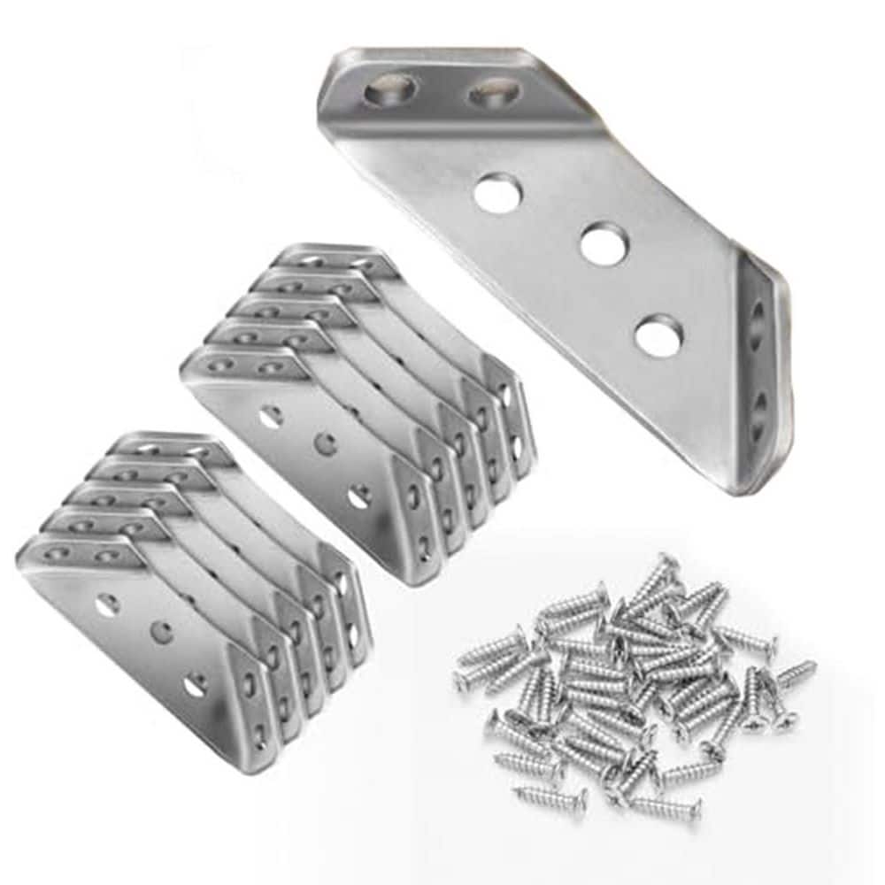 KIWDZFU 10Pcs Stainless Steel Corner Connectors with 40 Screws, Premium ...