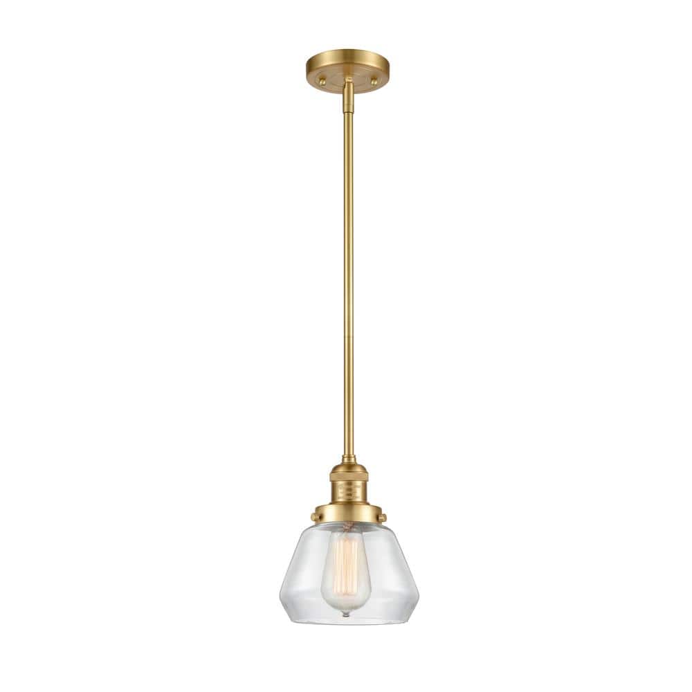 Innovations Fulton 100-Watt 1 Light Satin Gold Shaded Mini Pendant ...