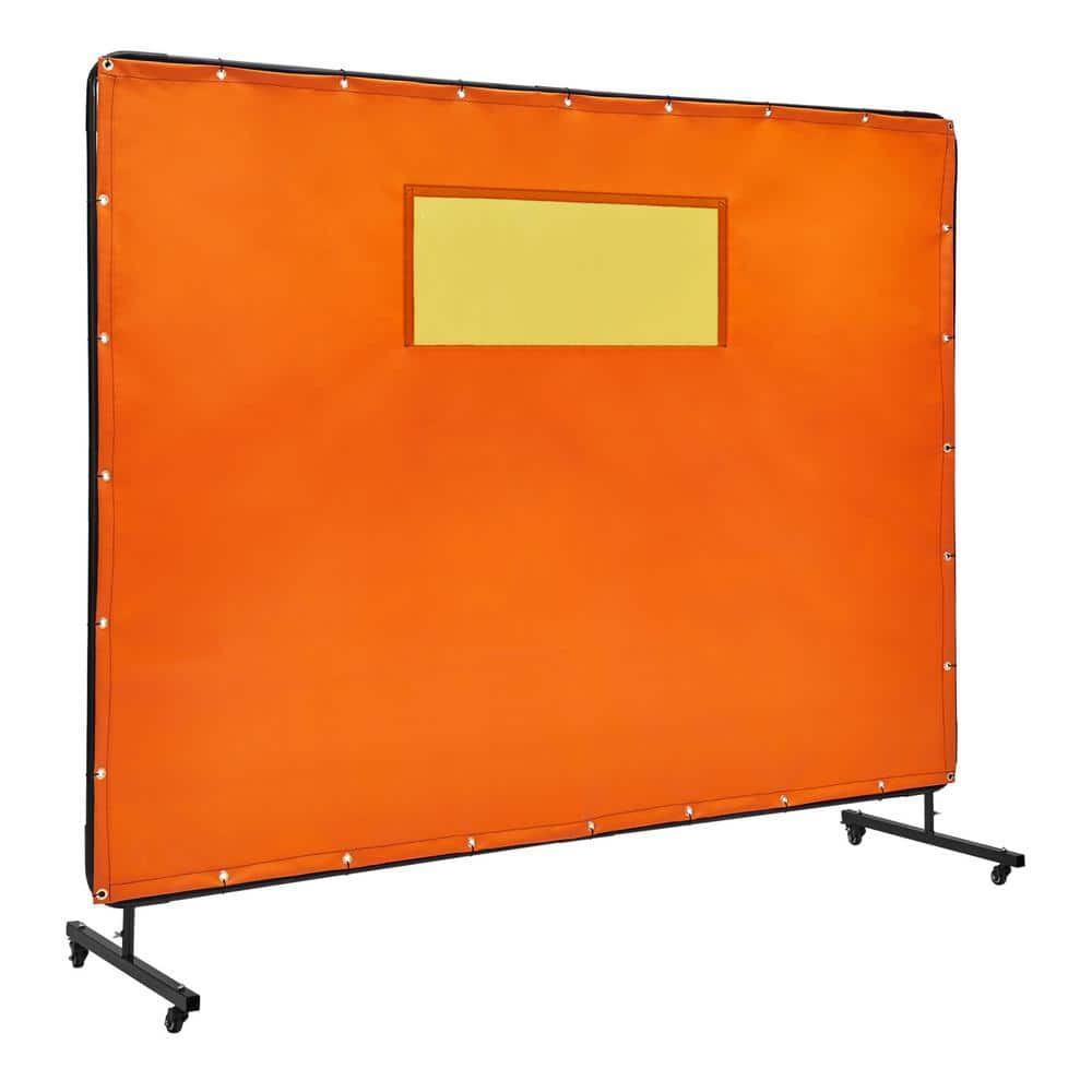 SKYSHALO Welding Screen with Frame 6 ft. x 8 ft. Welding Curtain ...