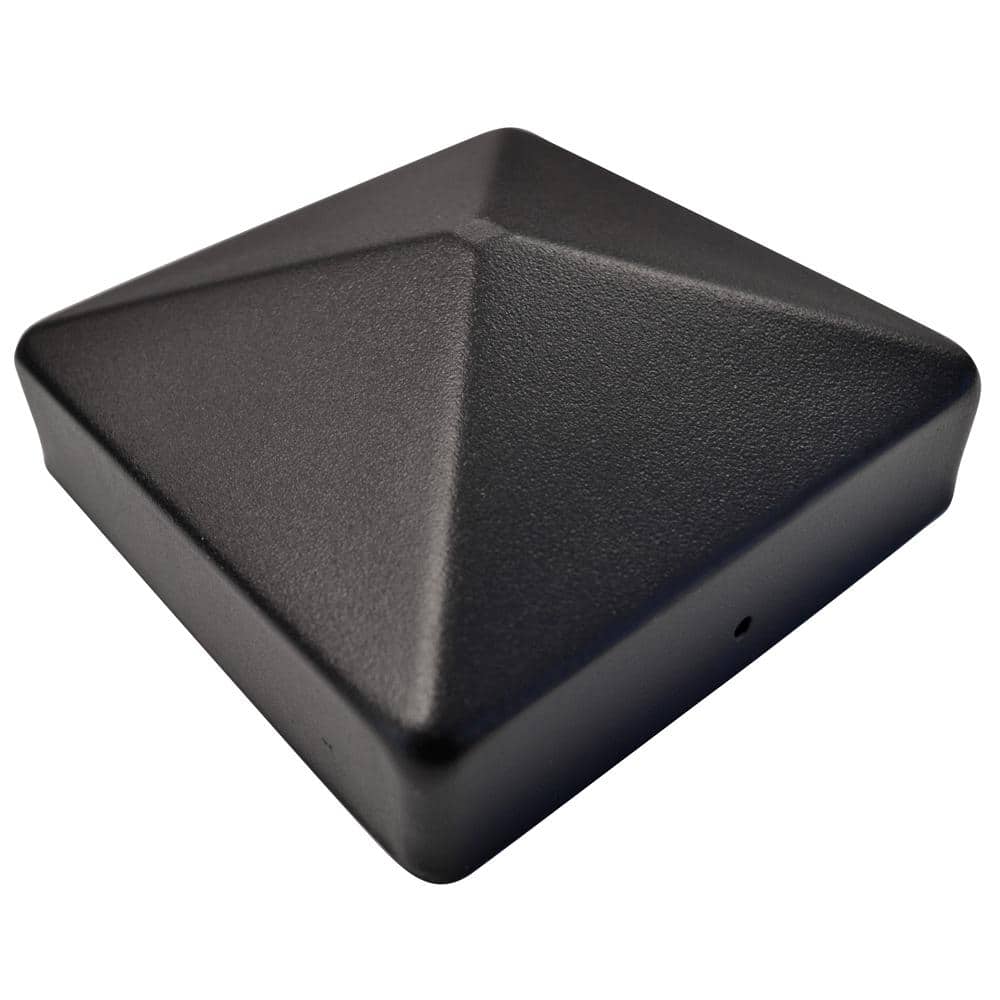 6 in. x 6 in. Black Metal Post Cap 359895 - The Home Depot