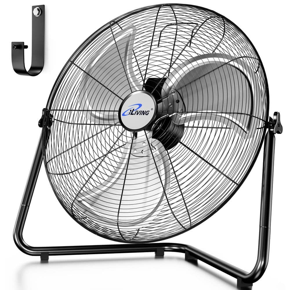 iLIVING 20 in. 3-Speeds Multi-Purpose High Velocity Floor Fan or Wall ...