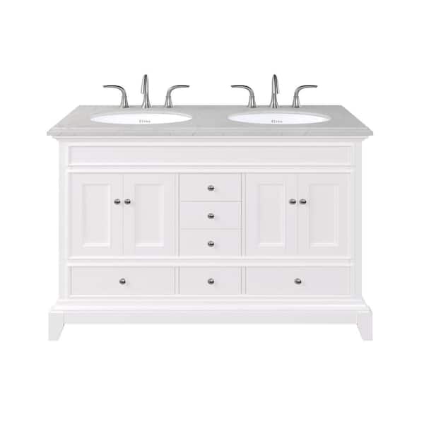 Eviva Elite Stamford 48 in. Double Sink White Bath Vanity with Double ...