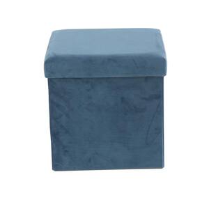 Litton Lane 15 in. Gray Polyester Modern Storage Stool 53728 - The Home ...