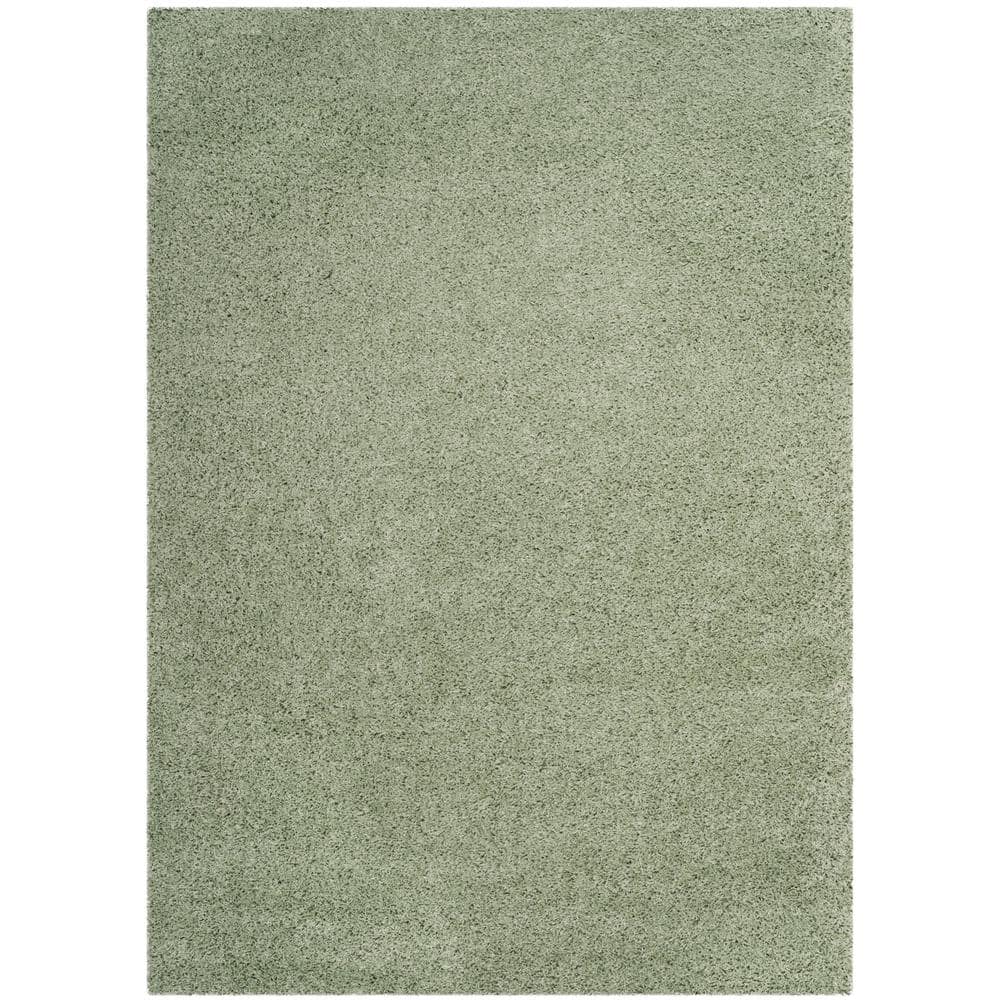 SAFAVIEH Laguna Shag Light Sage 7 ft. x 10 ft. Solid Area Rug SGL303V-7 ...