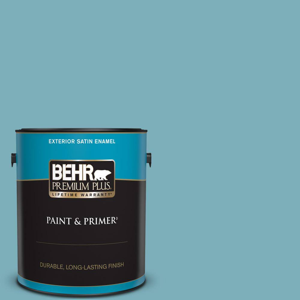 BEHR PREMIUM PLUS 1 gal. #520F-4 November Skies Satin Enamel Exterior ...