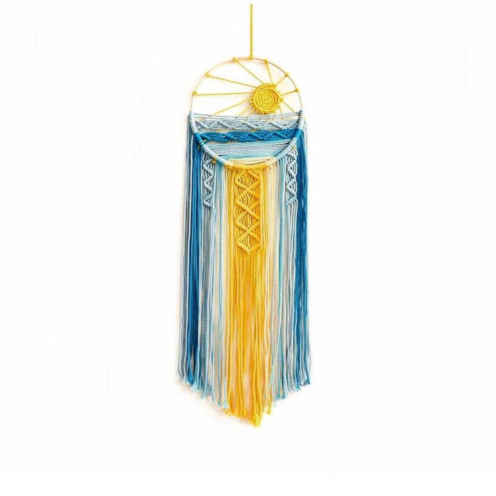 Blue 10 in. x 25.6 in. Wool Dream Catcher Wall Art Tapestry UMJBMMT ...