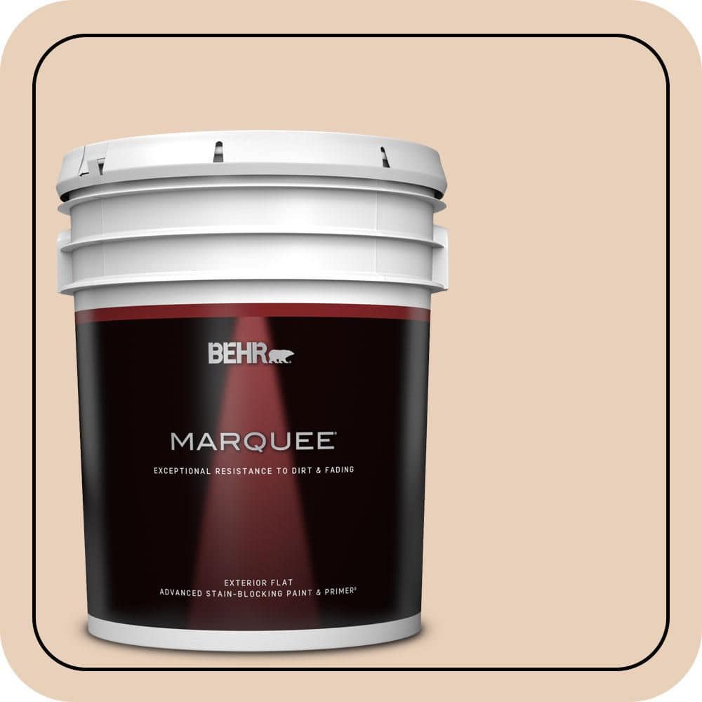 BEHR MARQUEE 5 gal. #S230-1 Buff Tone Flat Exterior Paint & Primer ...