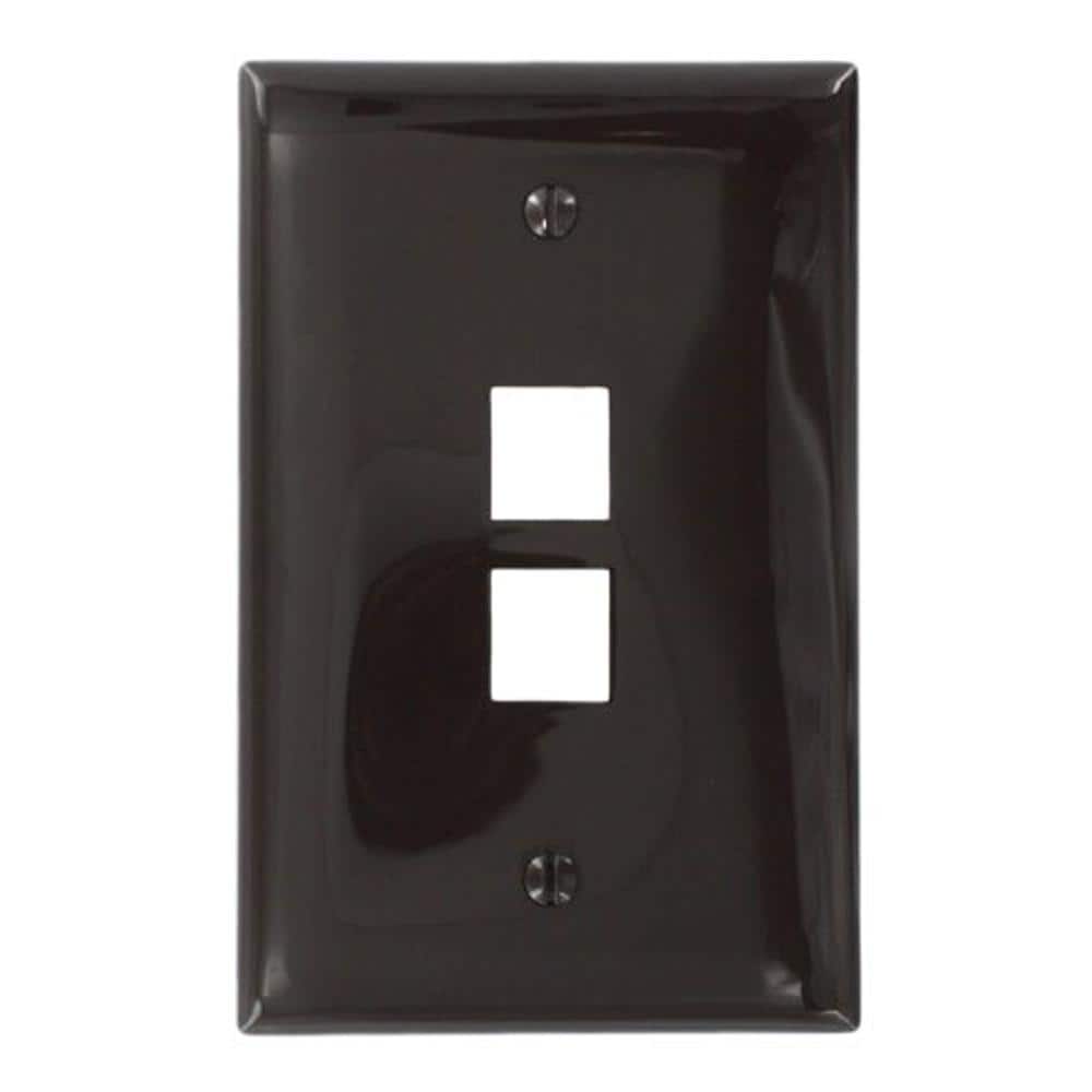 Leviton Brown 1-Gang Audio/Video Wall Plate (1-Pack) 41091-2BN 41091 ...