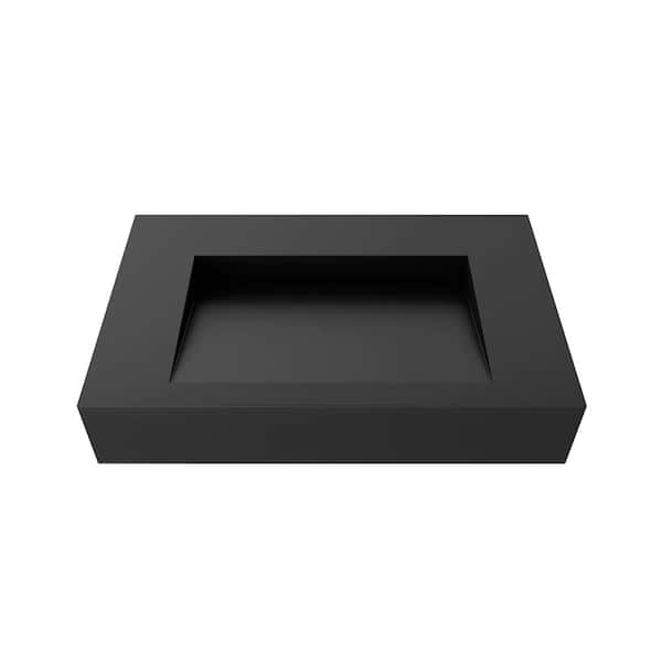 castellousa Pyramid 30 in. Wall Mount Solid Surface Single-Basin ...