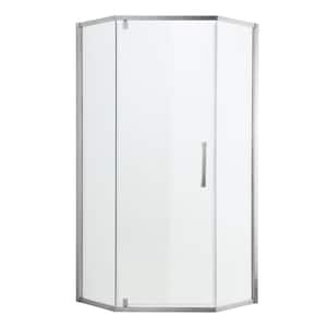 ES-DIY 36 in. W. x 36 in. D x 72 in. H Neo Angle Pivot Frameless Corner Shower Enclosure in ...