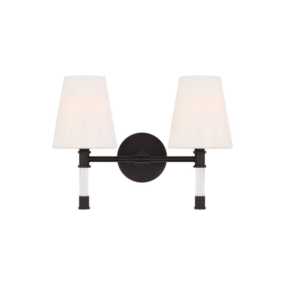 Generation Lighting Hanover 15 in. W x 11 in. H 2-Light Aged Iron ...