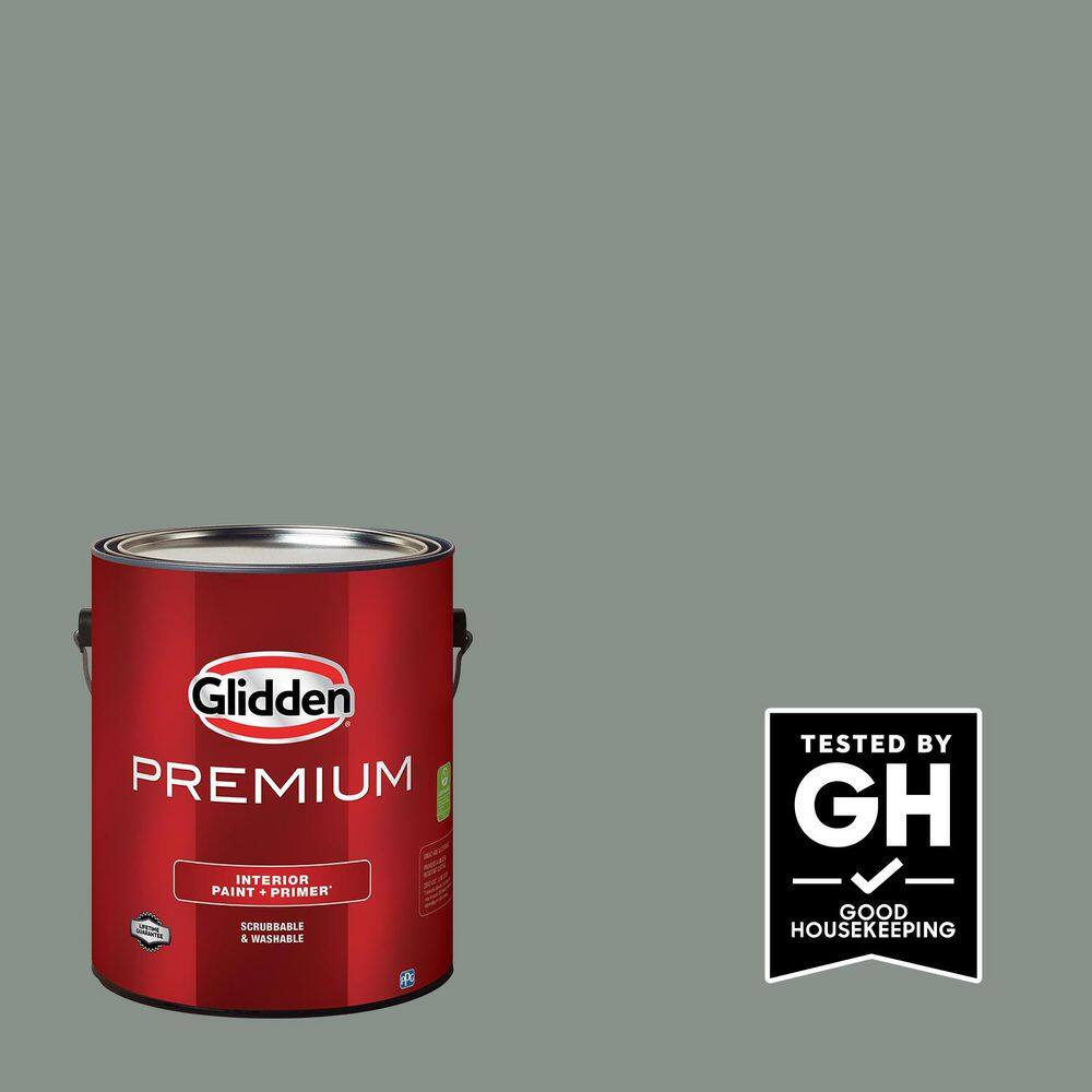 Glidden Premium 1 gal. PPG1033-5 Gray Heron Satin Interior Latex Paint ...