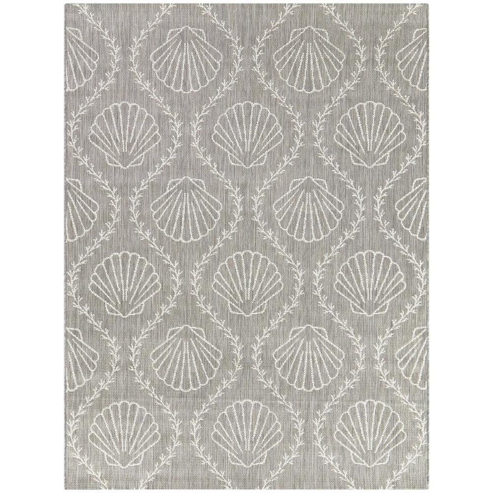 BALTA Maiano Taupe 8 ft. x 10 ft. Seashells Indoor/Outdoor Area Rug ...