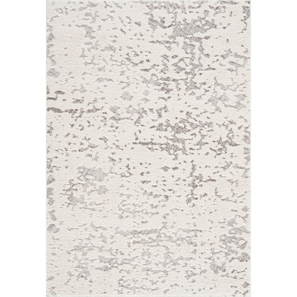 Tayse Rugs Artisan Shag Beige 9 ft. x 12 ft. Abstract Indoor Area Rug ...
