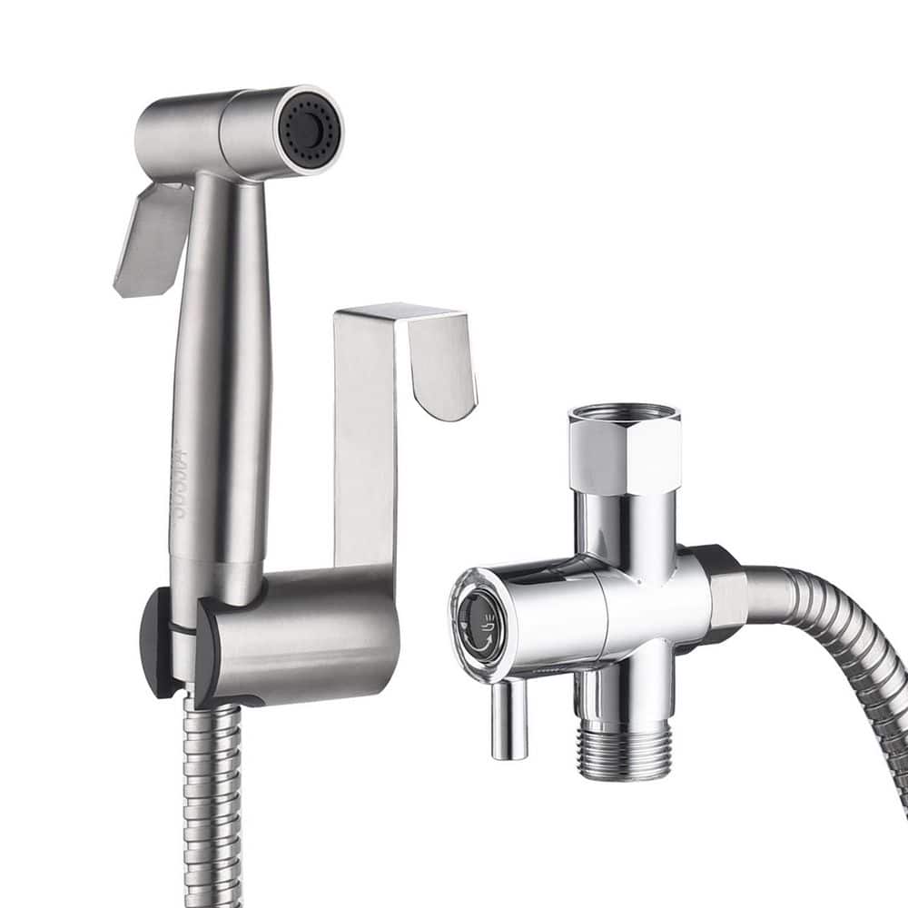 FreshSpa Handheld Bidet Sprayer Bidet Attachment in Silver ZTH-0019 ...