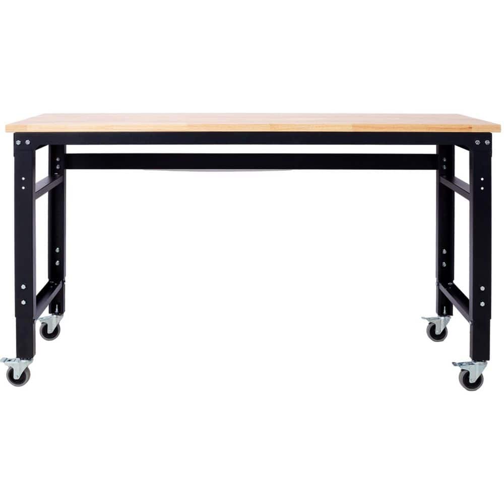 Siavonce 60 in. W x 20 in. D Wide Rolling Workbenches, Adjustable ...