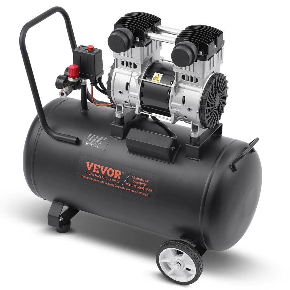 VEVOR Air Compressor, 15 Gal. Steel Tank, 2 HP 5.3 CFM 90 PSI Oil Free ...