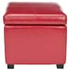 SAFAVIEH Madison Red Storage Ottoman HUD8228R - The Home Depot