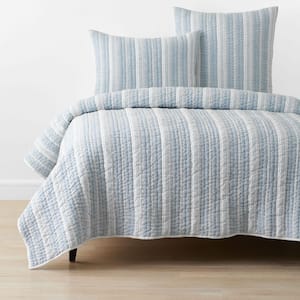 The Company Store Company Cotton Stripe Gray King Cotton Quilt 51488Q-K ...
