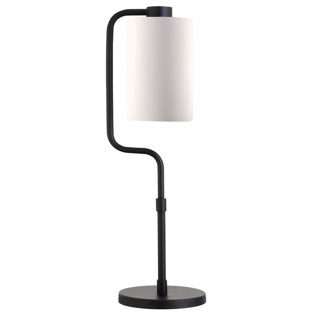 HomeRoots 24 in. White Modern Integrated LED Bedside Table Lamp with ...