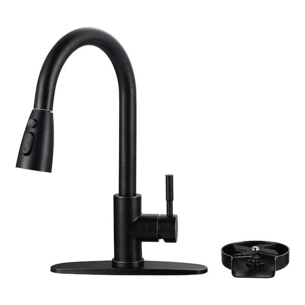 ALEASHA Single Handle Pull Down Sprayer Kitchen Faucet with Glass ...