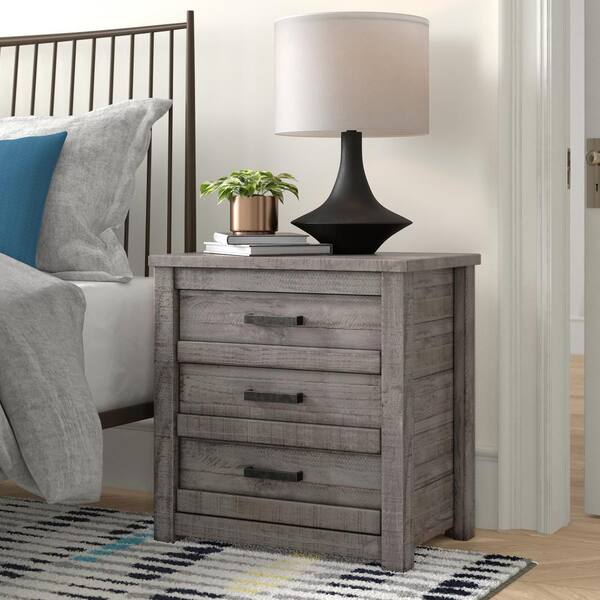 Camaflexi Carmel 3 Drawer Antique Grey Nightstand CM104