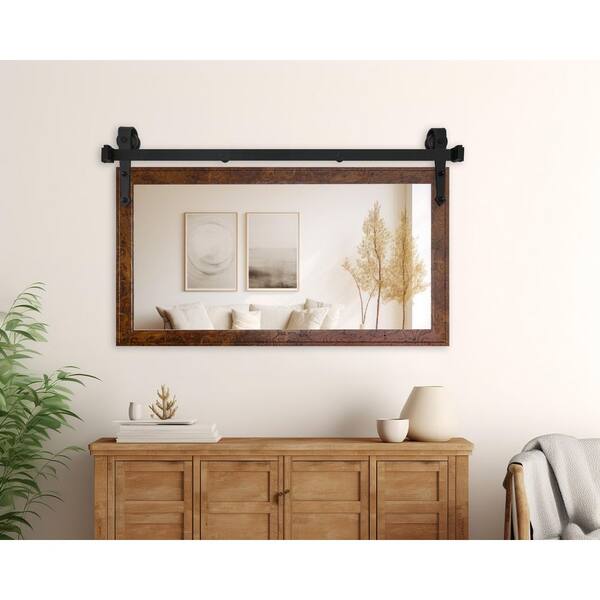 Rayne Mirrors (33 in. W x 26 in. H) Dashboard Burl Modern Rustic Mirror ...