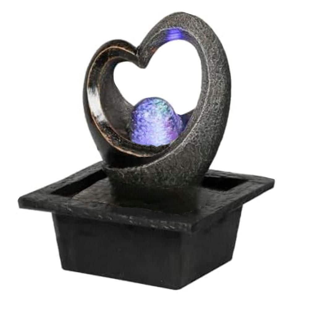 Afoxsos Tabletop Water Fountain with LED Light for Home Office Bedroom ...
