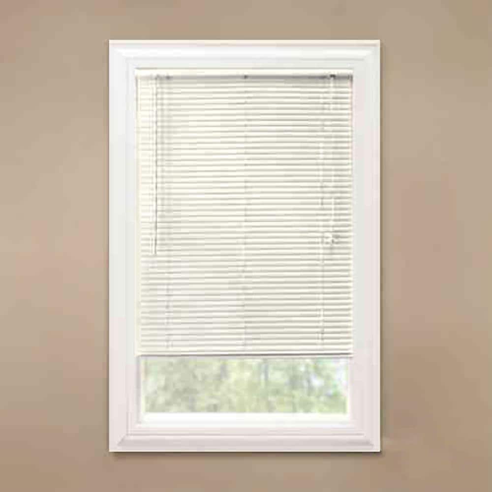 Hampton Bay Alabaster 1 in. Room Darkening Vinyl Mini Blind - 51 in. W ...