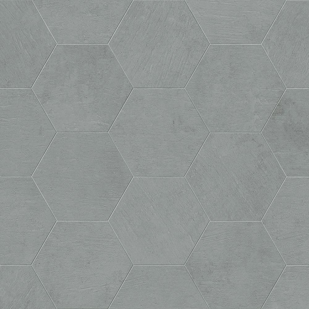 Corso Italia Hexagon Ocean Matte 8.5 in. x 10 in. Concrete Look ...