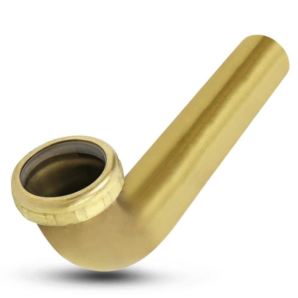 PLUMBFLEX 1-1/2 in. x 12 in. Brass Slip Joint Waste Bend for Tubular ...