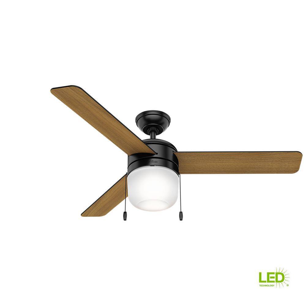 Hunter Acumen 52 in. LED Indoor Matte Black Ceiling Fan with Light Kit ...