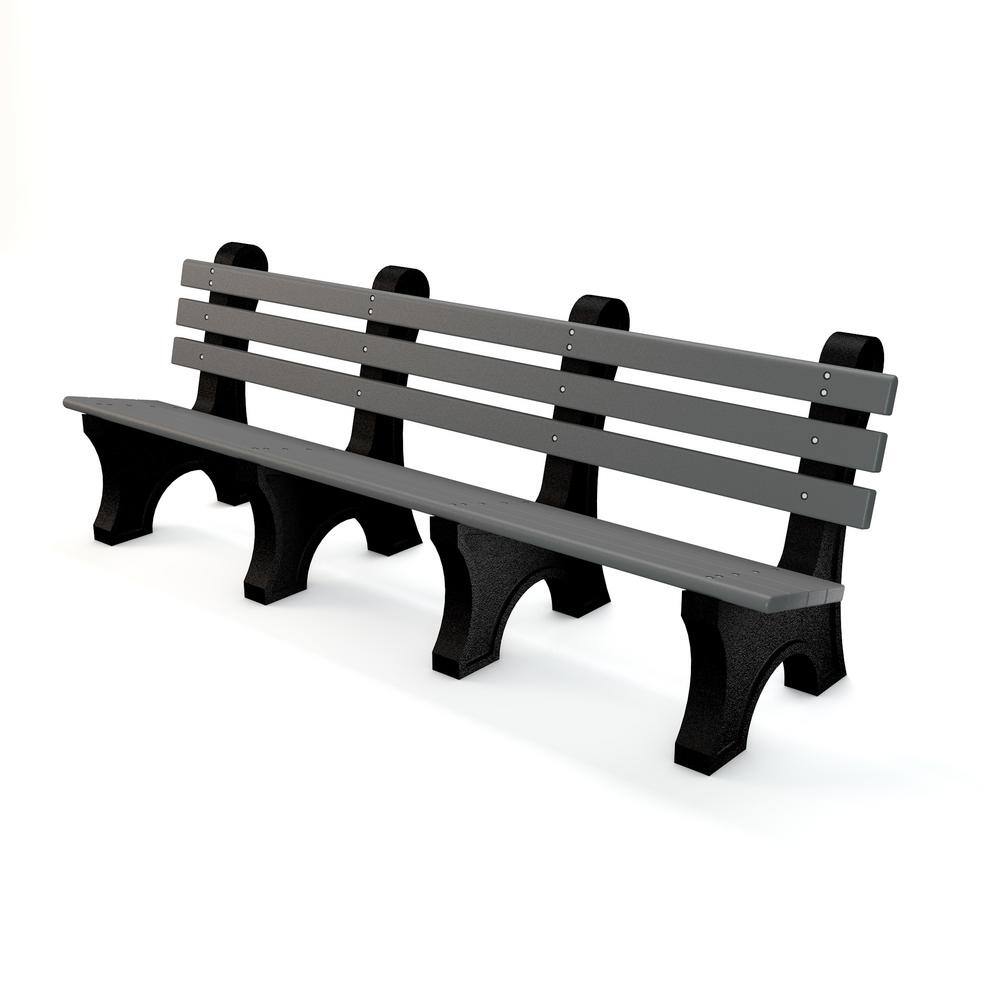 Frog Furnishings 8 ft. Comfort Park Avenue Bench - Gray PB 8GRACPAE ...