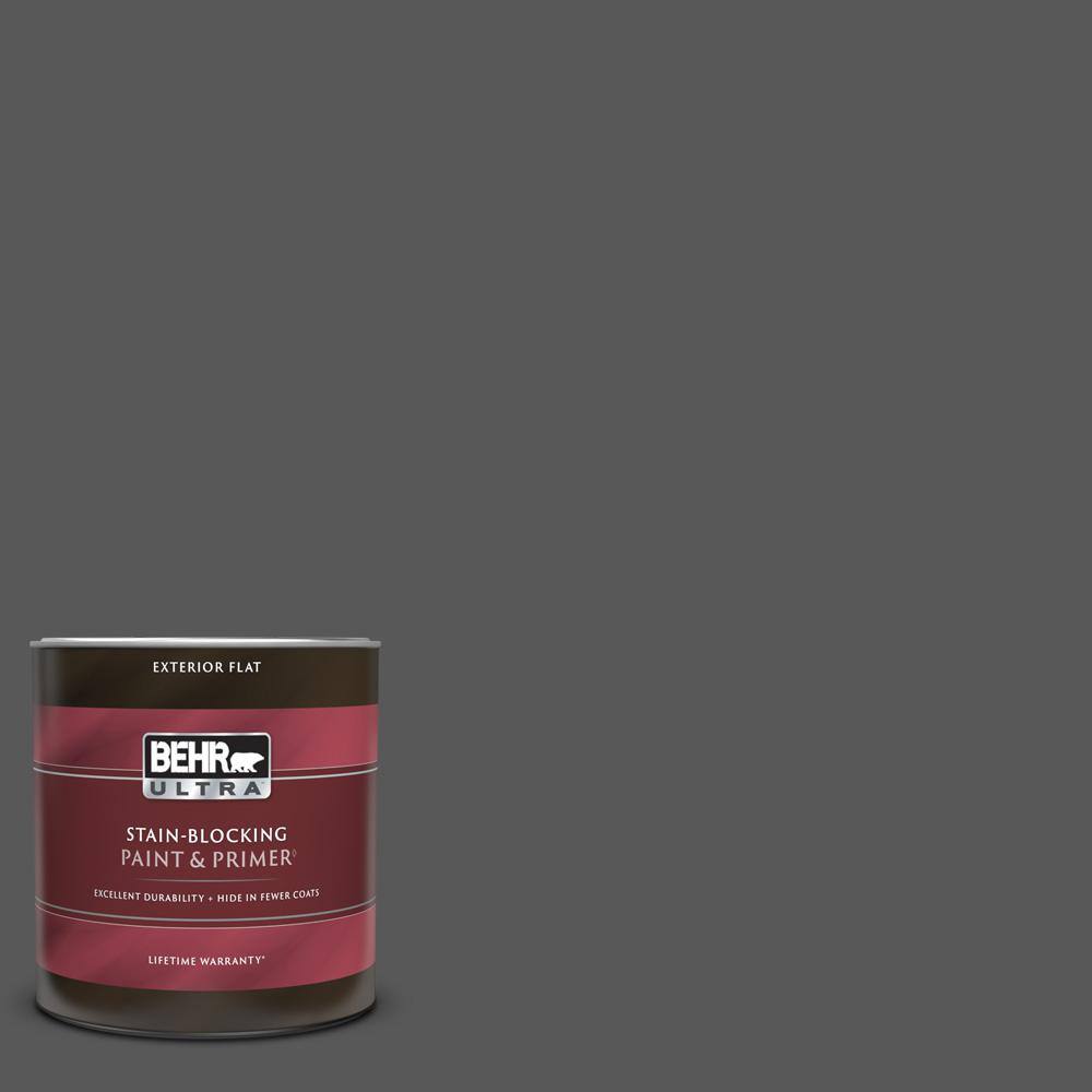 BEHR ULTRA 1 qt. #PPU24-22 Shadow Mountain Flat Exterior Paint & Primer ...