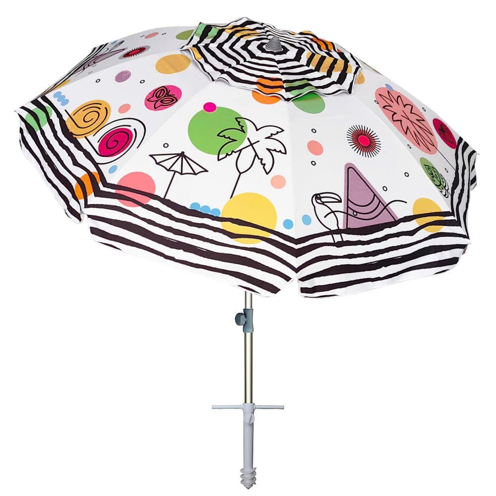 MOEPISY Umbrella diameter 7 ft. fiberglass Beach UPF 50+ Patio Umbrella ...