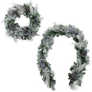 National Tree Company 24 in. Artificial Mixed Leaf Christmas Wreath RAC ...