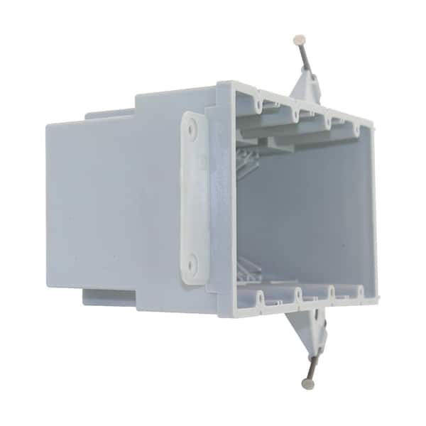 Cantex New Work 4-Gang 64 cu. in. Heavy Wall Nail-on Electrical Outlet ...