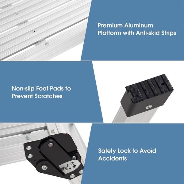 Buy 1-Step Heavy-Duty Aluminum Folding Step Stool, 330 lbs Online at ...