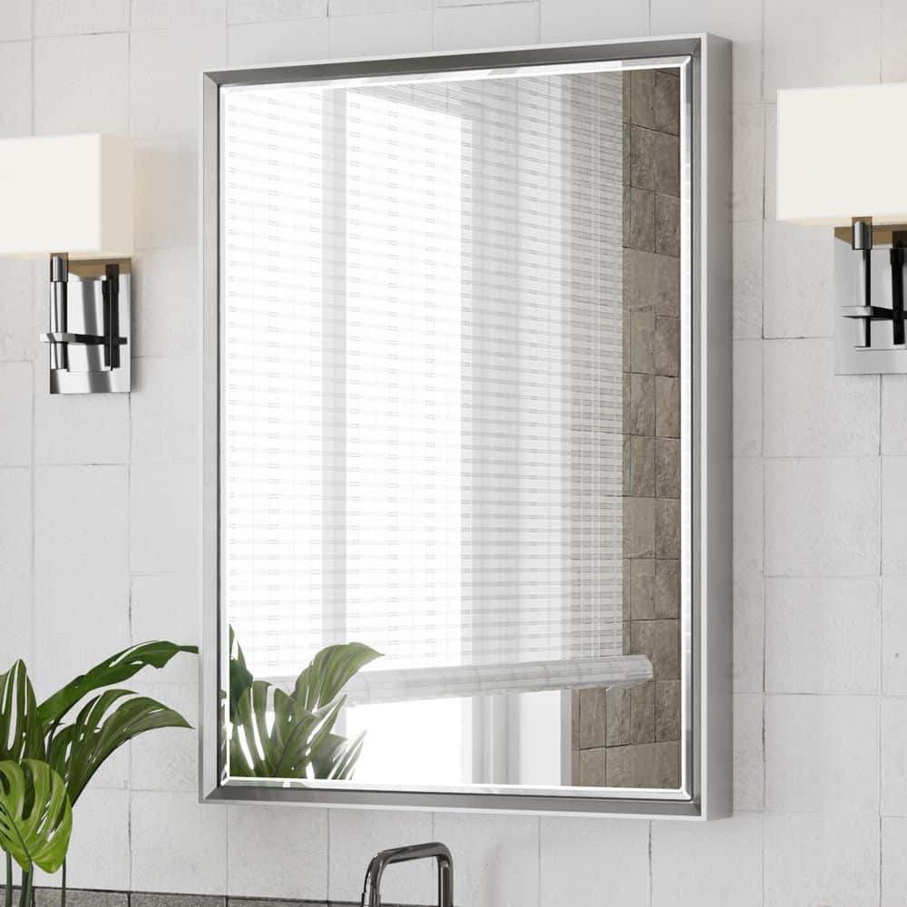 QueenFun QueenFun 24 in. W x 32 in. H Framed Rectangular Beveled Edge ...