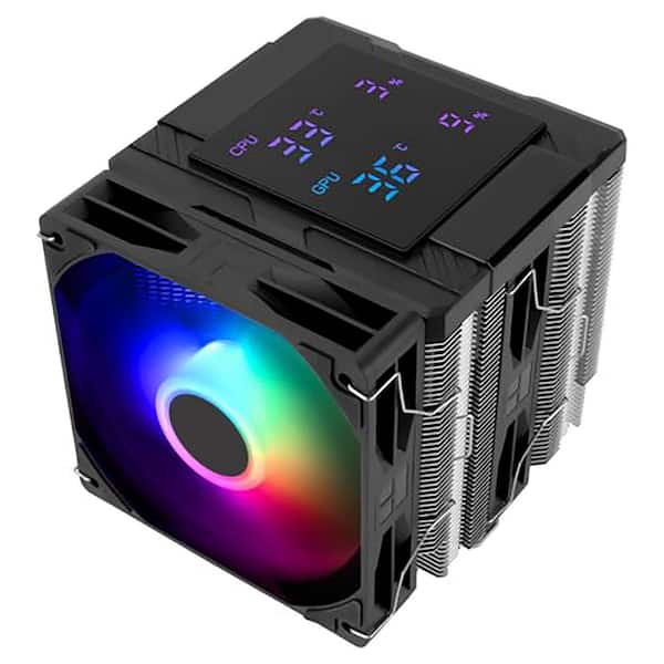 YICHUHAOXI Digital ARGB Dual Tower CPU Cooler 120mm PWM Fan 1850RPM ...