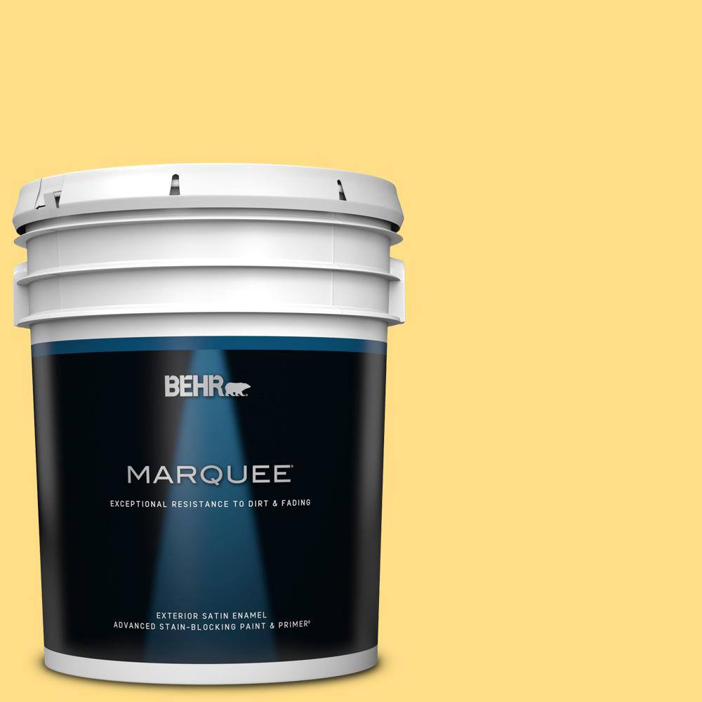 BEHR MARQUEE 5 gal. #330B-5 Yellow Corn Satin Enamel Exterior Paint ...
