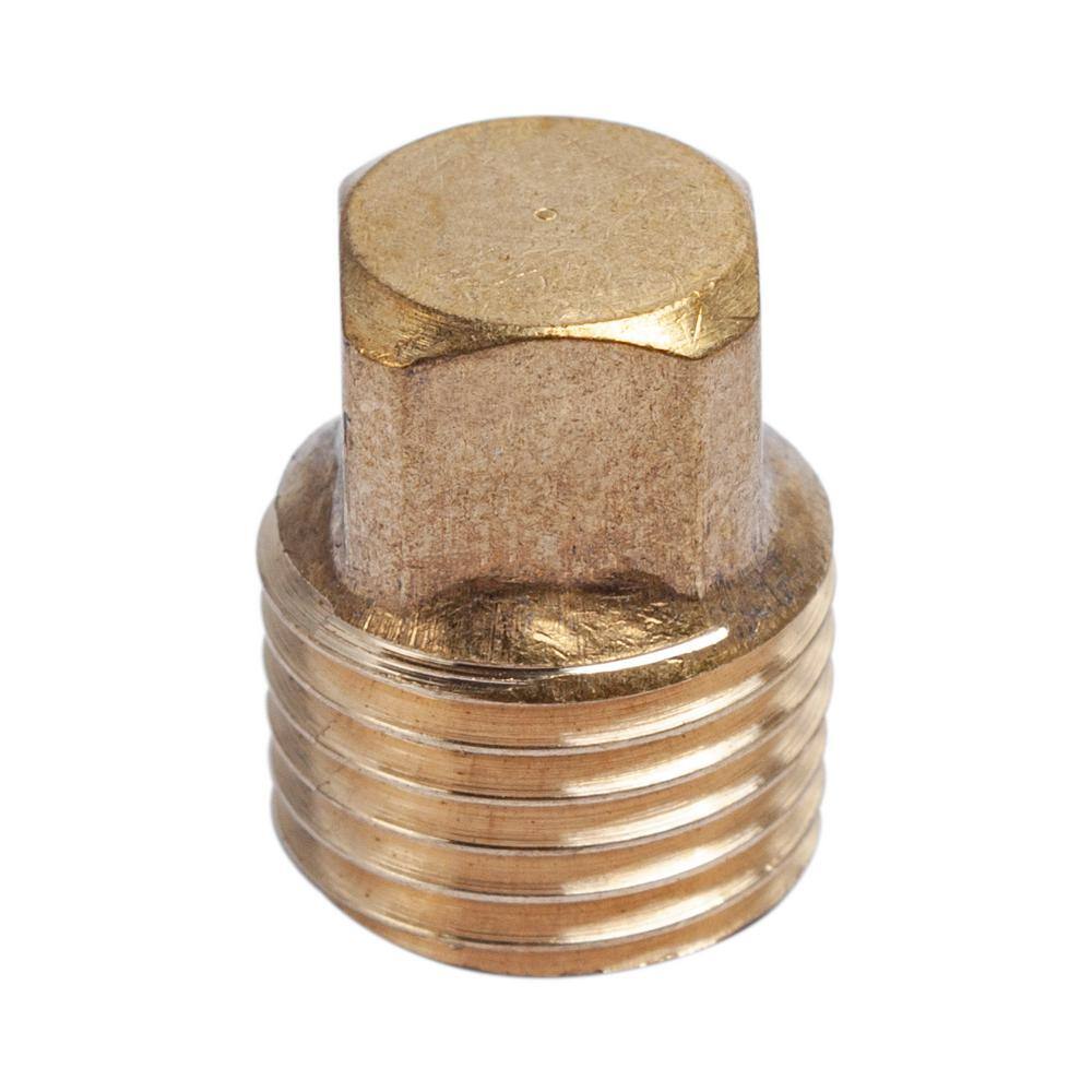 LTWFITTING 1/4 in. MIP Brass Pipe Square Head Plug Fitting (50-Pack ...