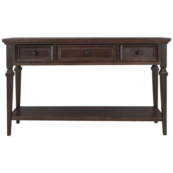 Harper & Bright Designs 50 in. Espresso Rectangle MDF Console Table ...