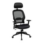 Merax 27.5 in. Width Big and Tall Black Mesh Ergonomic Chair with ...