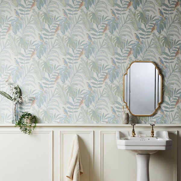Fine Decor Cleo Pastel White Tropical Wallpaper Sample FD43780SAM - The ...