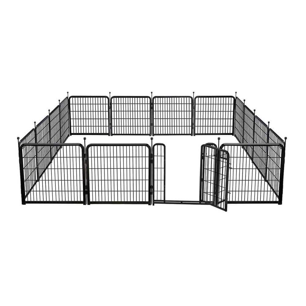 Justincity Decorative 27 in. Heavy Duty Iron Garden Fence with Gate 8 ...